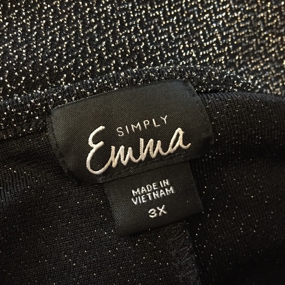 Simply Emma | Tops | Nwt Simply Emma 3x Black Silver Dressy Blouse Top ...
